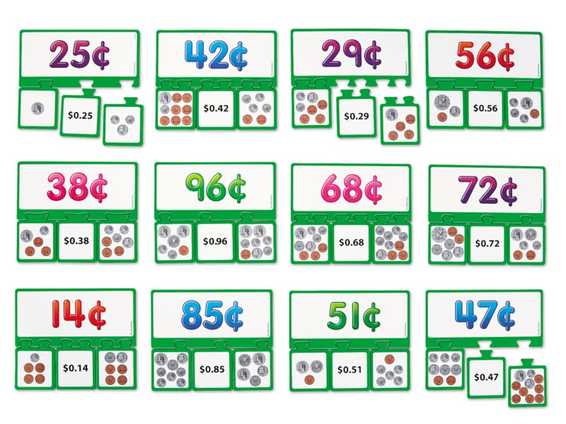 Money Equivalency Puzzles at Lakeshore Learning