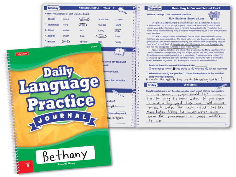 Daily Language Practice Journal - Gr. 5 at Lakeshore Learning