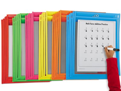 Reusable Write & Wipe Pocket - Set of 30 at Lakeshore Learning