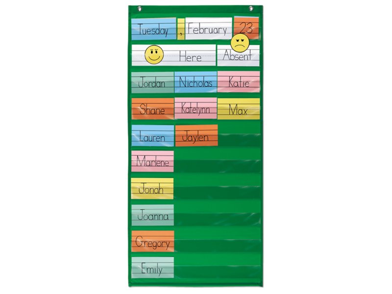 Space-Saver Pocket Chart - Green at Lakeshore Learning