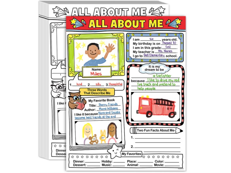 All About Me Poster First Grade