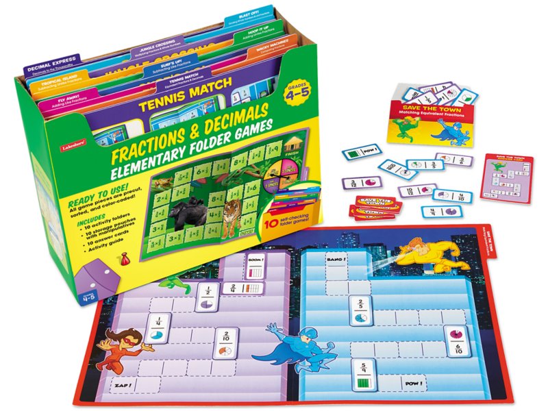 Fractions & Decimals Folder Game Library - Gr. 4-5 at Lakeshore Learning