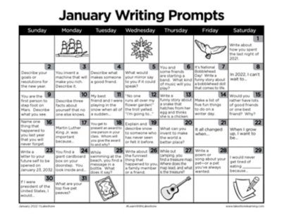 January Writing Prompts | Journal Prompts | Lakeshore®