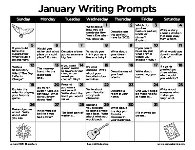 January Writing Prompts | Journal Prompts | Lakeshore®