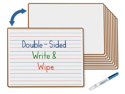 Double-Sided Learn to Print Write & Wipe Board - Set of 10 at Lakeshore ...