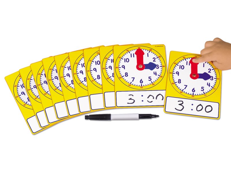 Write & Wipe Student Clocks - Set of 10 at Lakeshore Learning