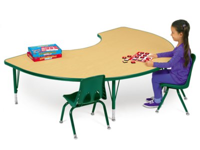 Colors of Nature® Adjustable Group Table - 36" x 72" - Low - Ocean Blue ...