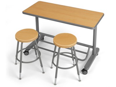 Flex-Space Mobile Standing Desk & Stools Bundle at Lakeshore Learning