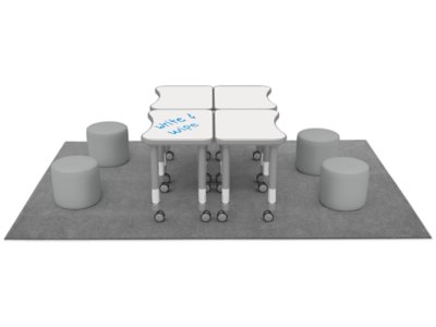 Flex-Space Comfy Stool Write & Wipe Desk Zone - Gray Chairs at ...