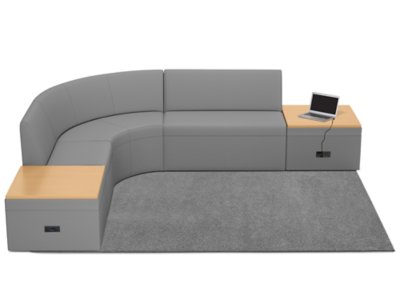 Modern Edge Couch & Powered Table Zone - Slate Gray at Lakeshore Learning