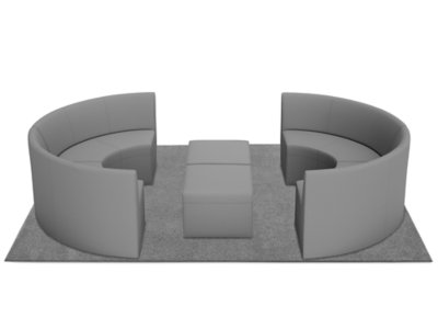 Modern Edge Curved Couch Gathering Zone - Slate Gray at Lakeshore Learning