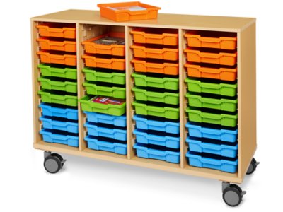 Flex-Space Mobile 36-Tray Storage Center - Modern Maple at Lakeshore ...
