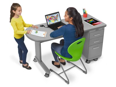 Flex-Space Mobile Teacher Desk - Modern Gray at Lakeshore Learning