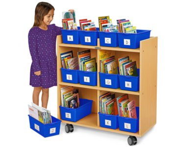 Flex-Space Mobile Book Bin Storage Center - Modern Maple at Lakeshore ...