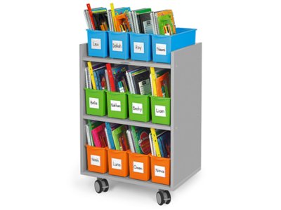 Flex-Space Mobile Storage Bin Center for 24 Students - Modern Gray at ...