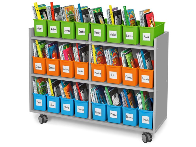 Flex-Space Mobile Storage Bin Center for 24 Students - Modern Gray at ...