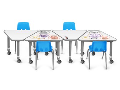Flex-Space Write & Wipe Mobile Wedge Student Desk at Lakeshore Learning