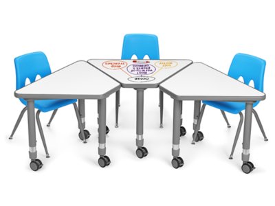 Flex-Space Write & Wipe Mobile Wedge Student Desk at Lakeshore Learning