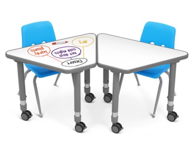 Flex-Space Write & Wipe Mobile Wedge Student Desk at Lakeshore Learning