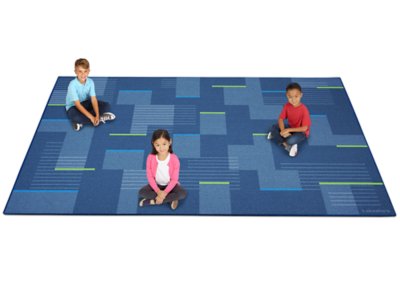 Flex-Space Designer Accents Classroom Carpet - 9' x 12' - Blue at ...