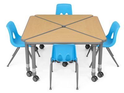 Flex-Space Mobile Triangular Student Desk - Modern Maple at Lakeshore ...