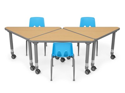 Flex-Space Mobile Triangular Student Desk - Modern Maple at Lakeshore ...