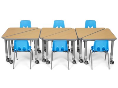 Flex-Space Mobile Triangular Student Desk - Modern Maple at Lakeshore ...