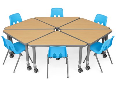 Flex-Space Mobile Triangular Student Desk - Modern Maple at Lakeshore ...