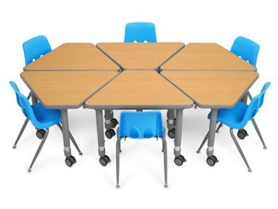 Flex-Space Mobile Wedge Student Desk - Maple at Lakeshore Learning