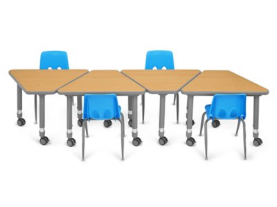 Flex-Space Mobile Wedge Student Desk - Maple at Lakeshore Learning
