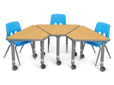 Flex-Space Mobile Wedge Student Desk - Maple at Lakeshore Learning