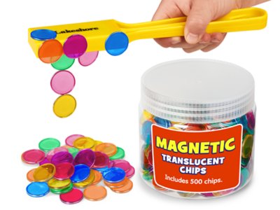 Magnetic Translucent Chips - Set of 500 (in Tub) at Lakeshore Learning