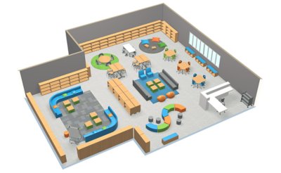 Elementary Library & Media Center Layout | Lakeshore® Furniture
