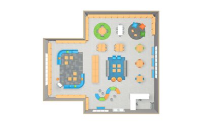 Elementary Library & Media Center Layout | Lakeshore® Furniture