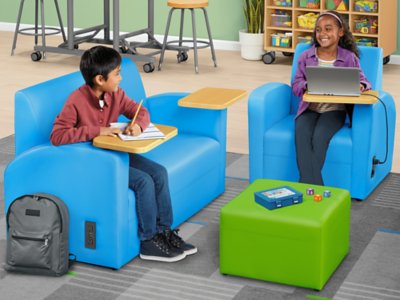 Flex-Space Comfy Couch with Desks & Power at Lakeshore Learning
