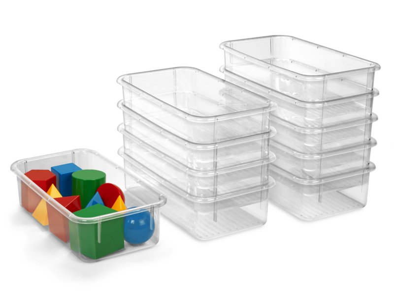 Flex-Space Mobile Clear-View 10-Bin Storage Center - Modern Maple at ...