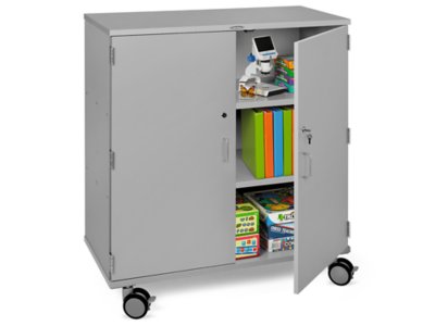 Flex-Space Mobile Locking Storage Cabinet - Gray at Lakeshore Learning
