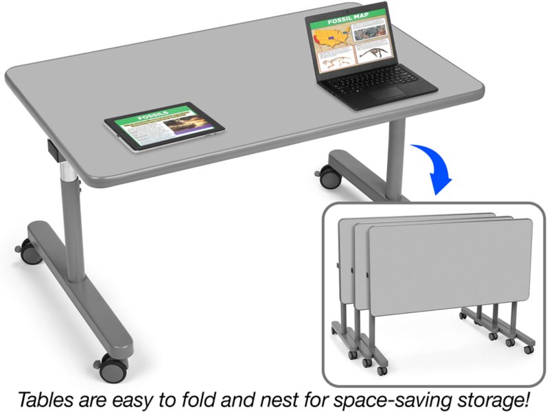 Flex-Space Mobile Flip & Nest Tables - Modern Gray at Lakeshore Learning