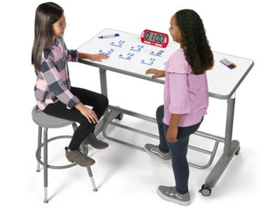 Flex-Space Write & Wipe Mobile Standing Desk for Two at Lakeshore Learning