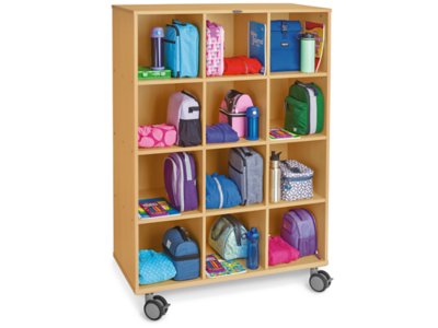 Flex-Space Mobile 12-Cubby Storage Unit - Maple at Lakeshore Learning