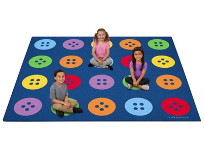 Colorful Buttons Seating Carpet for 20 Kids - 8' x 9' at Lakeshore Learning