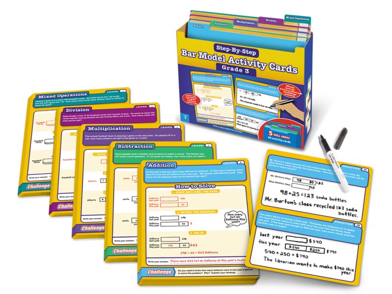 Step-By-Step Bar Model Activity Cards - Gr. 3 at Lakeshore Learning