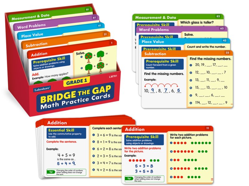 Bridge the Gap! Math Practice Cards - Gr. 1 at Lakeshore Learning