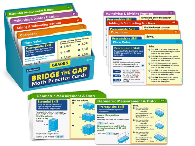 Bridge the Gap! Math Practice Cards - Gr. 5 at Lakeshore Learning