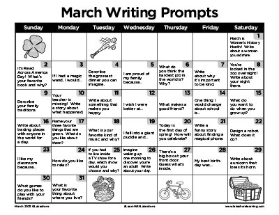 March Writing Prompts | Journal Prompts | Lakeshore®