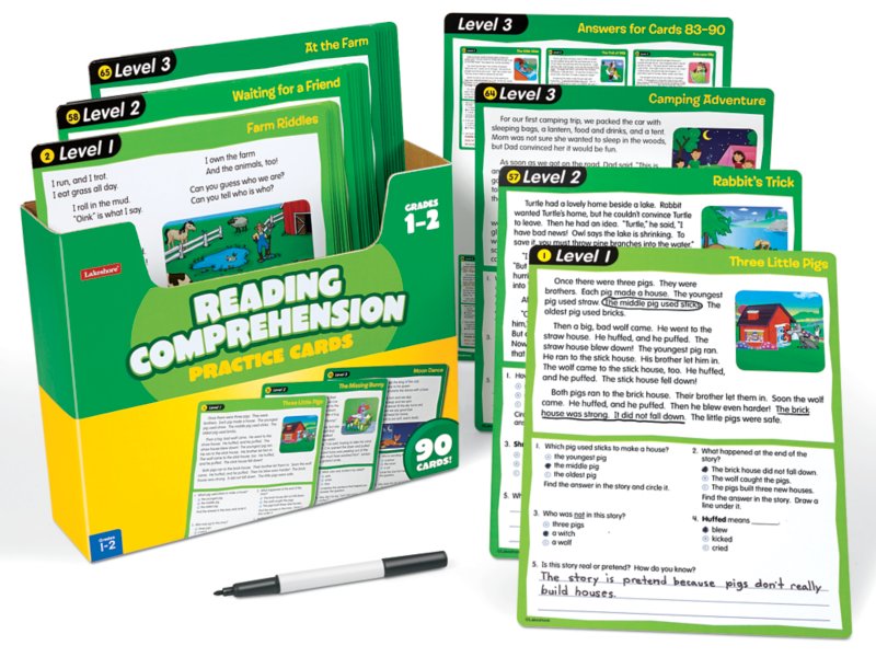 Reading Comprehension Practice Cards - Gr. 1-2 at Lakeshore Learning