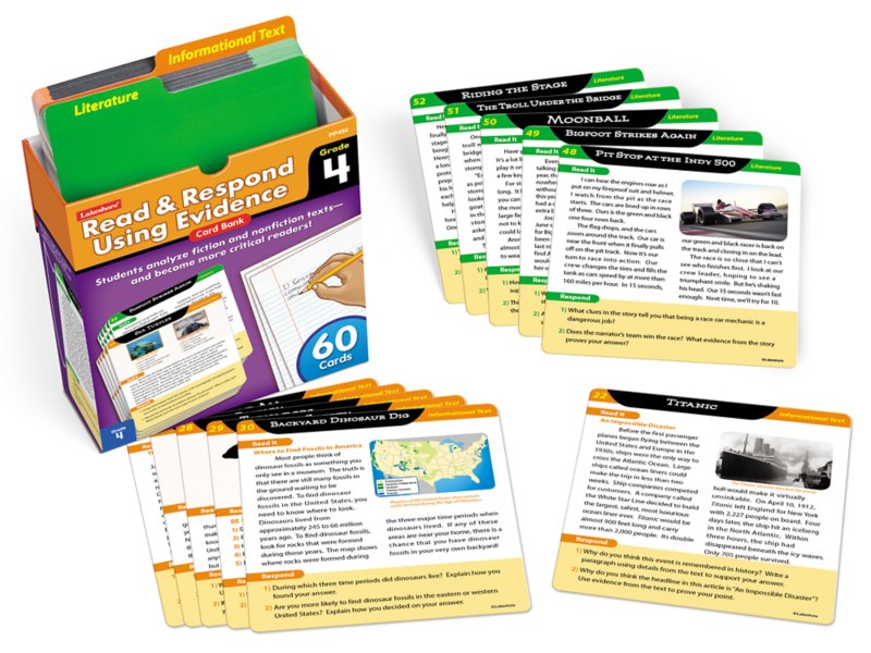 Read & Respond Using Evidence Card Bank - Gr. 4 at Lakeshore Learning