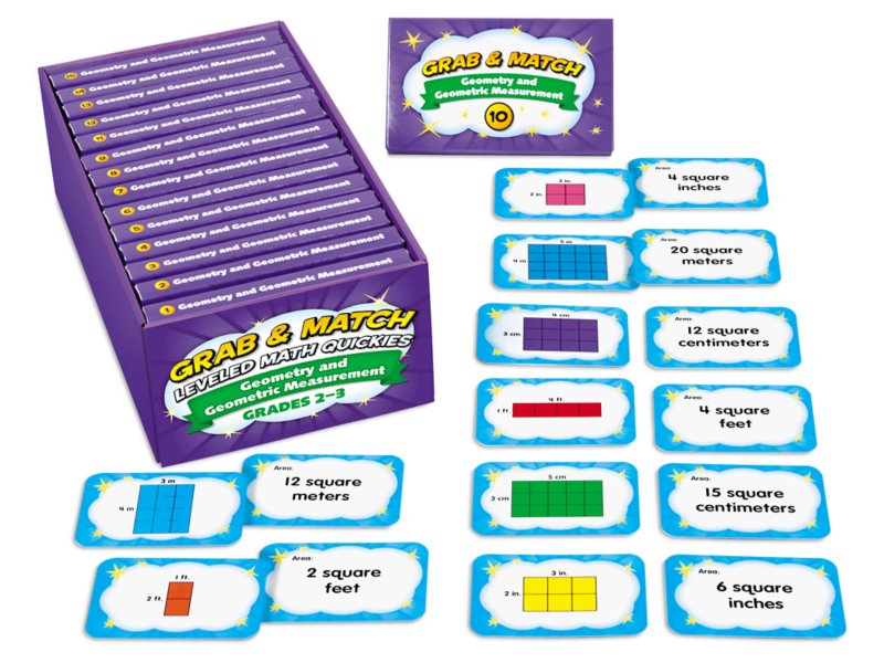 Grab & Match Leveled Geometry & Geometric Measurement Quickies - Gr. 2 ...