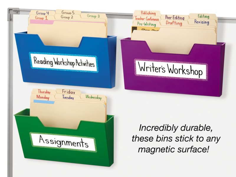 Magnetic Plastic File Bins