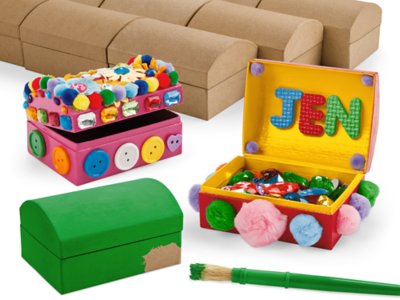 Collage Treasure Boxes - Set of 15 at Lakeshore Learning